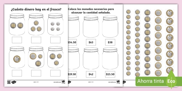 Hojas De Trabajo De Suma Y Resta De Dinero