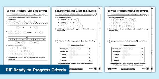👉 Multiplication and Division Inverse Problems Maths Worksheet