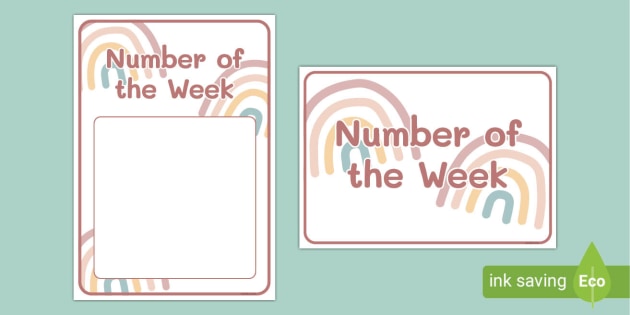 Muted Rainbow Number of the Week Display Poster - Twinkl