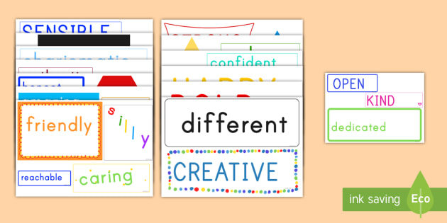 Inspirational Adjective Words Posters (teacher made)