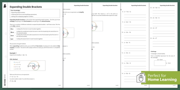 👉 Expanding Double Brackets KS3 Walkthrough Worksheet