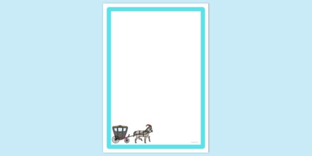 Horse and Cart Carriage Page Border | Page Borders | Twinkl