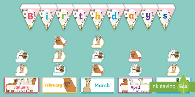 Llama Birthday Display (teacher made)