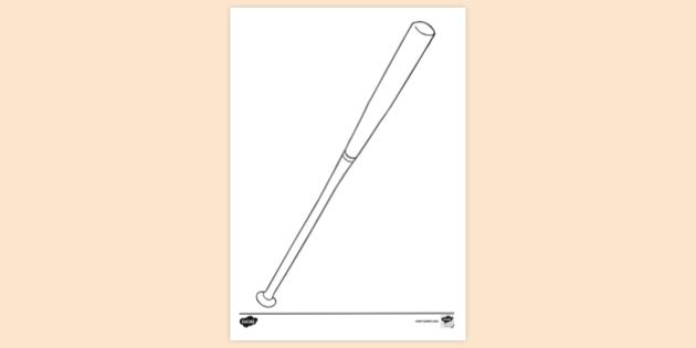 FREE! - Colouring Page Of Baseball Bat | Colouring Sheets