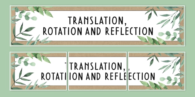 Reflection Translations | twinkl.com.au