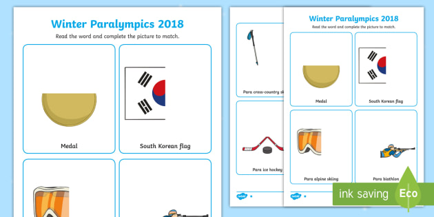 Winter Paralympics Read and Draw SEN Worksheet