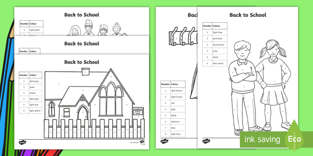 Back To School Colouring In | Colour By Number