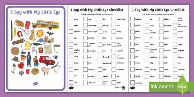 I Spy With My Little Eye Activity 2 (teacher made)