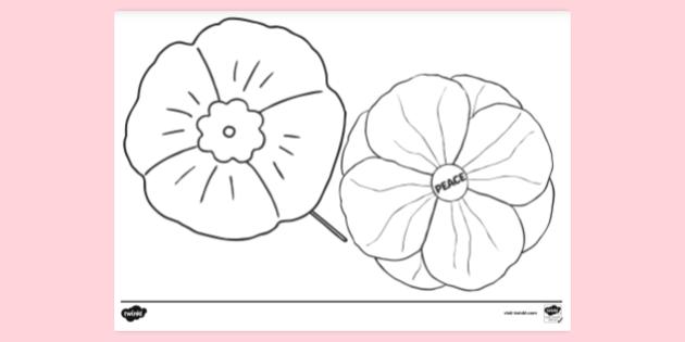 FREE! - Poppies Colouring Sheet | Colouring Sheets