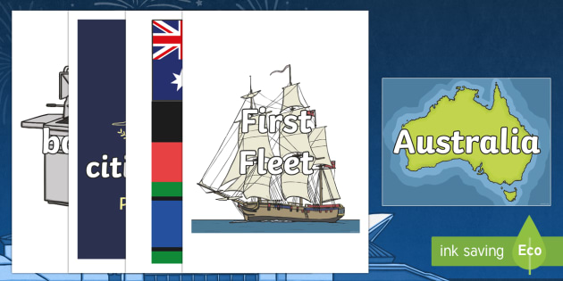 Australia Day Topic Words on Topic Images (teacher made)