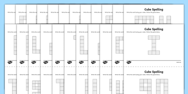 Spelling Cubes Activity (teacher made)