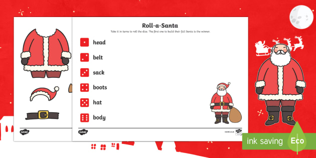 EYFS Roll a Santa Dice Activity (teacher made)