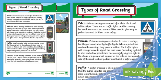 pedestrian crossing types