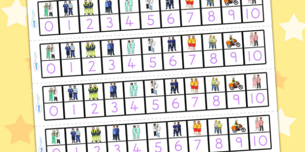 FREE! - People Who Help Us Number Track 1 - 10