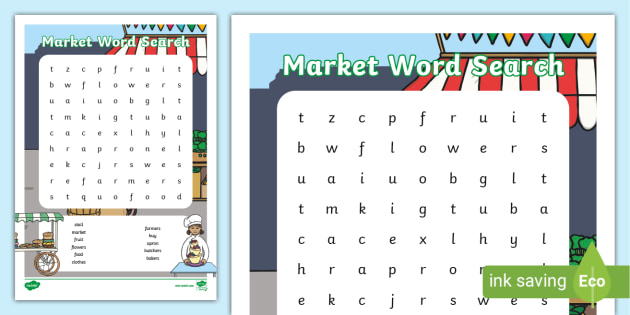 Market Word Search (teacher made)