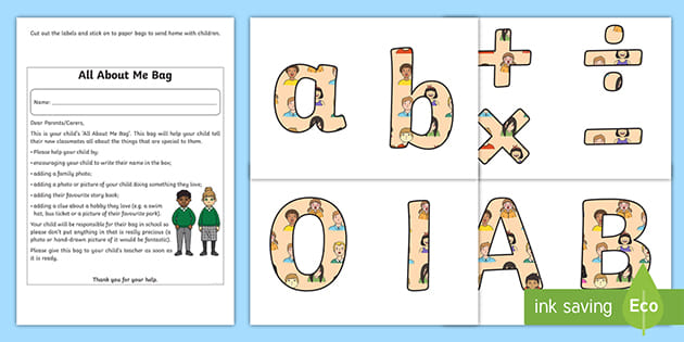 All About Me Bag Starting School Activity