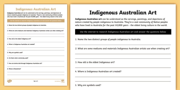 Understanding Indigenous Australian Art Activity | Research