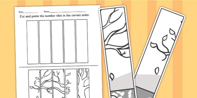 Autumn Themed Number Sequencing Puzzle (teacher made)