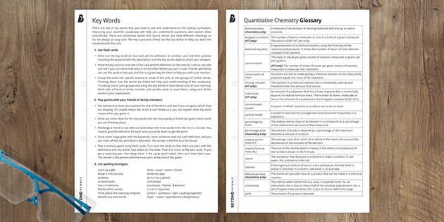 GCSE Chemistry: Quantitative Chemistry Glossary | Beyond