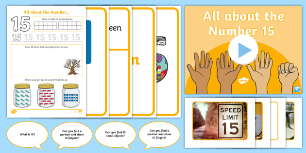 All About Number 15 Resource Pack (teacher made)