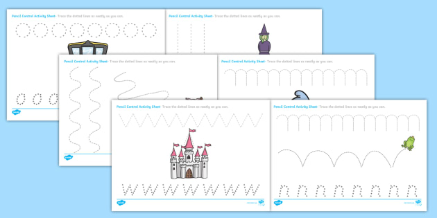 Fairy Tale Themed Pencil Control Worksheet / Activity Sheets