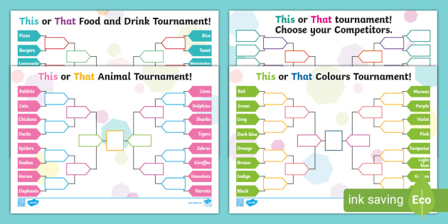 This or That Tournament: ESL Speaking Game (teacher made)