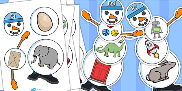 Build a Snowman Alphabet Activity (teacher made)