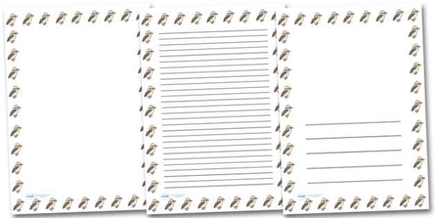 Kookaburra Portrait Page Borders- Portrait Page Borders