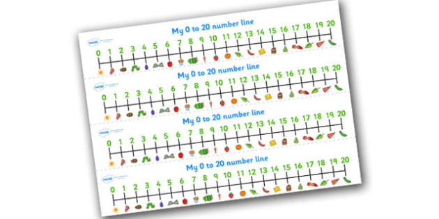 FREE! - Number Lines 0-20 to Support Teaching on The Very Hungry ...