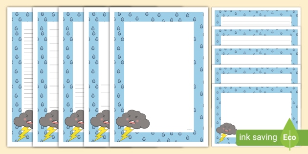 FREE! - Simple Blank Storm Page Border | Page Borders | Twinkl