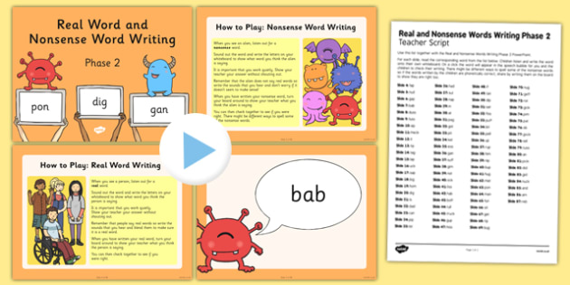 Real and Nonsense Words Writing Phase 2 PowerPoint and Script