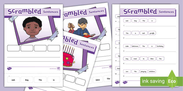 Unscramble the Sentences Activity Sheets