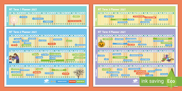 NT Academic Year Calendar Display Pack 2021