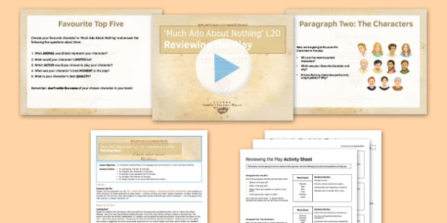 GCSE Much Ado About Nothing Lesson Pack 20: Reviewing the Play