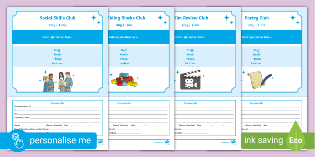 KS2 After School Club Information Posters