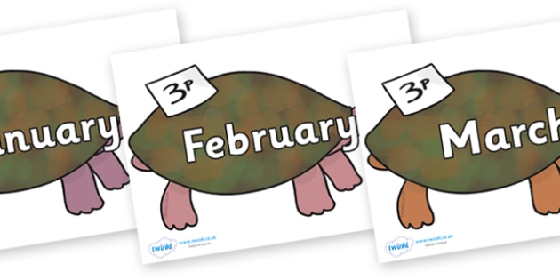 FREE! - Months of the Year on Turtle to Support Teaching on The Great ...