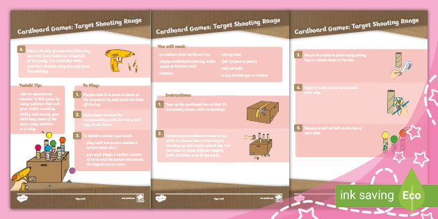 Cardboard Games: Target Shooting Range (teacher made)