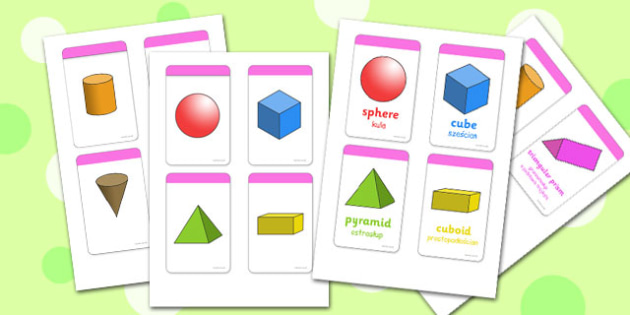 3D Shape Cards Polish Translation (teacher made)