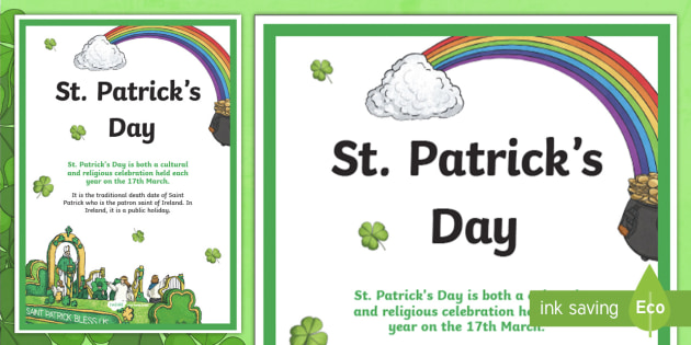 St Patrick's Day A4 Display Poster (teacher made)