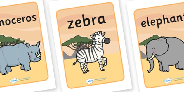 Safari Display Posters (Safari Background) (teacher made)