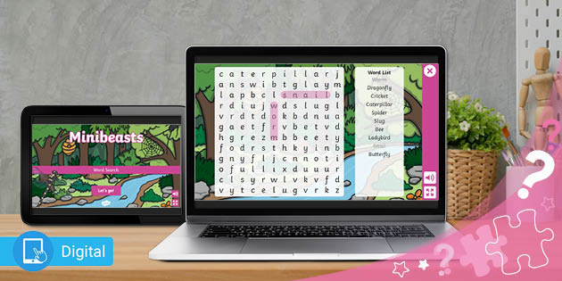 Interactive Minibeasts Word Search Activity | Twinkl Go!