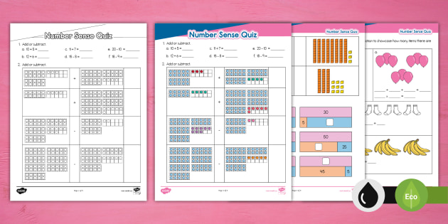 Number Sense And Operations Worksheets Number Sense Worksheets For
