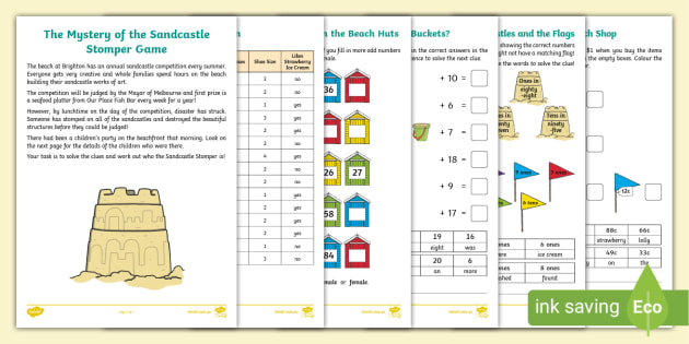 The Mystery of the Sandcastle Stamper Game (teacher made)