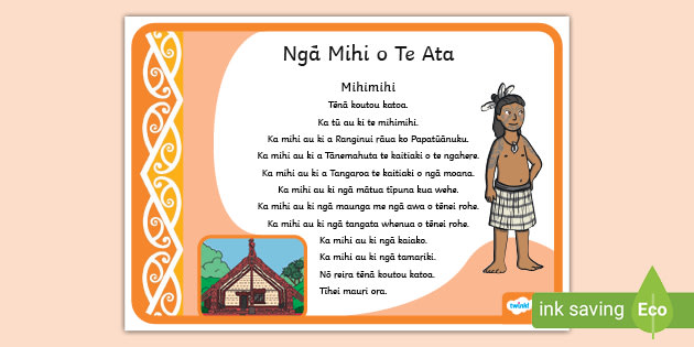 Ngā Mihi o te Ata. (teacher made)