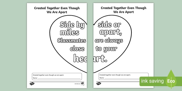 Created Together Even Though We Are Apart Collaborative Art Activity