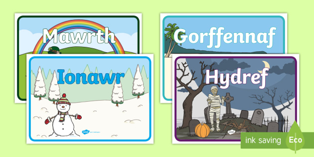 Posteri Arddangos Misoedd y Flwyddyn