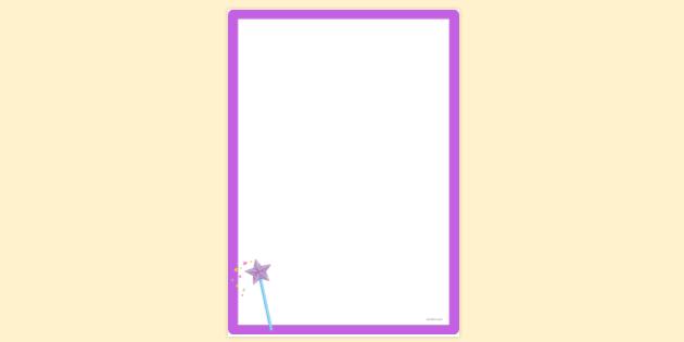 FREE! - Simple Blank Wishing Wand Page Border | Page Border | Twinkl