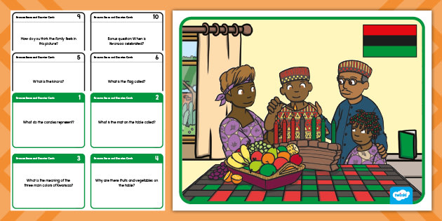 Kwanzaa Scene and Question Cards | Teaching Resources