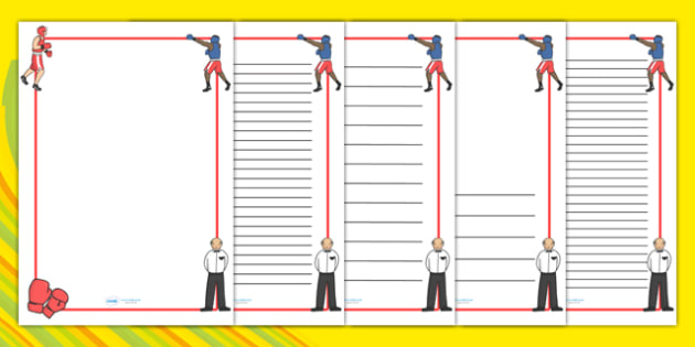 FREE! - The Olympics Boxing Page Borders (teacher made)