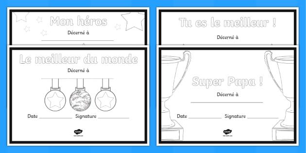 👉 French: Father's Day and Father Figures Certificates